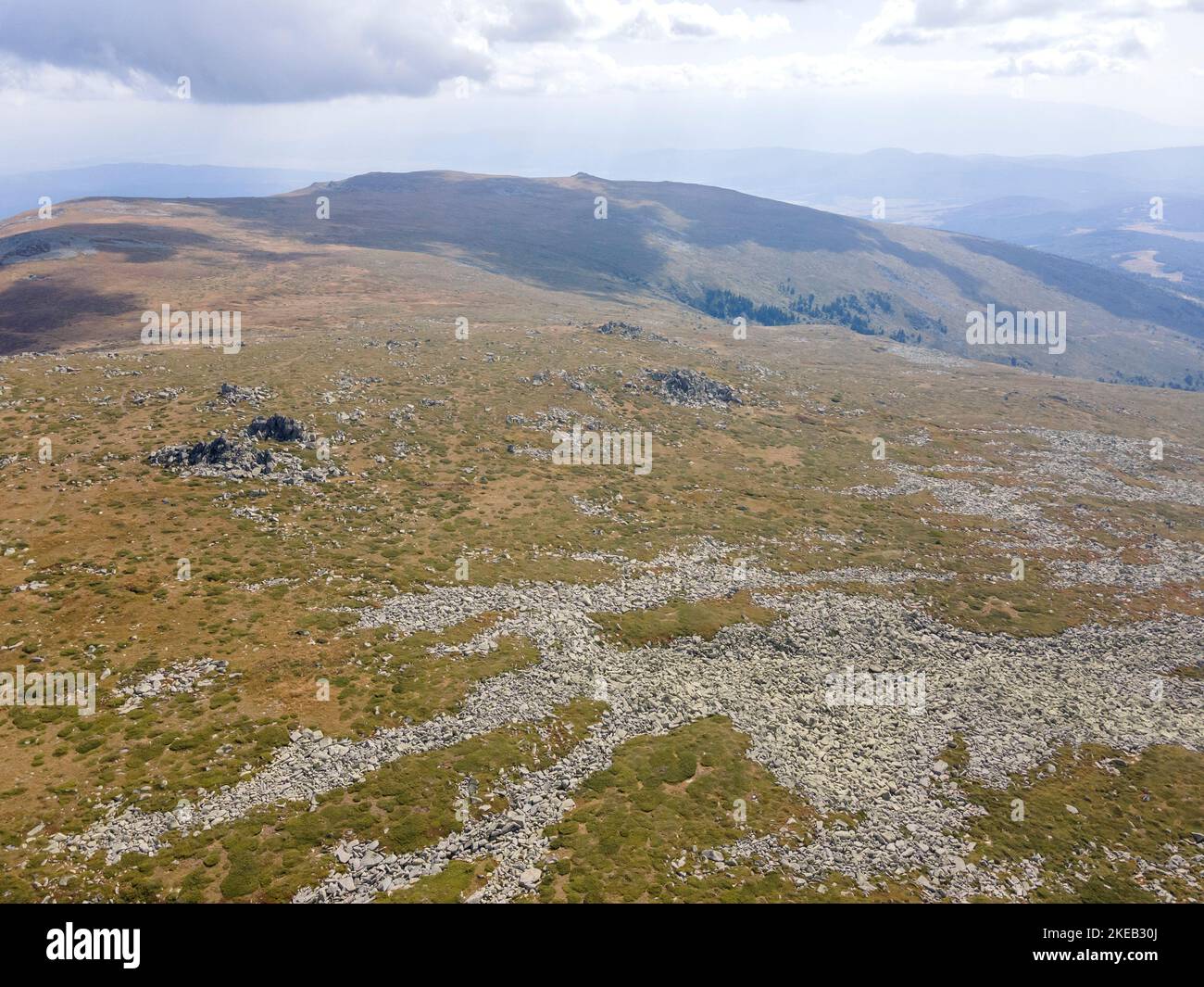 Aerial view of of Vitosha Mountain near Cherni Vrah Peak, Sofia City ...