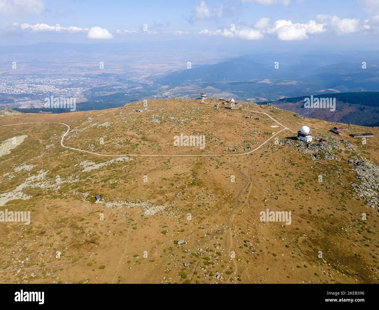 Aerial view of of Vitosha Mountain near Cherni Vrah Peak, Sofia City ...
