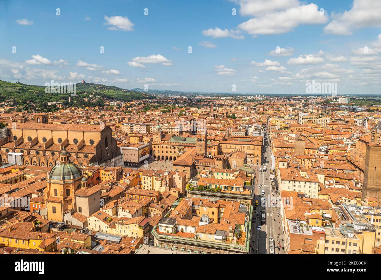 Bologna, Italy: 04-15-2021: Aerial view of Bologna with the beautiful ...