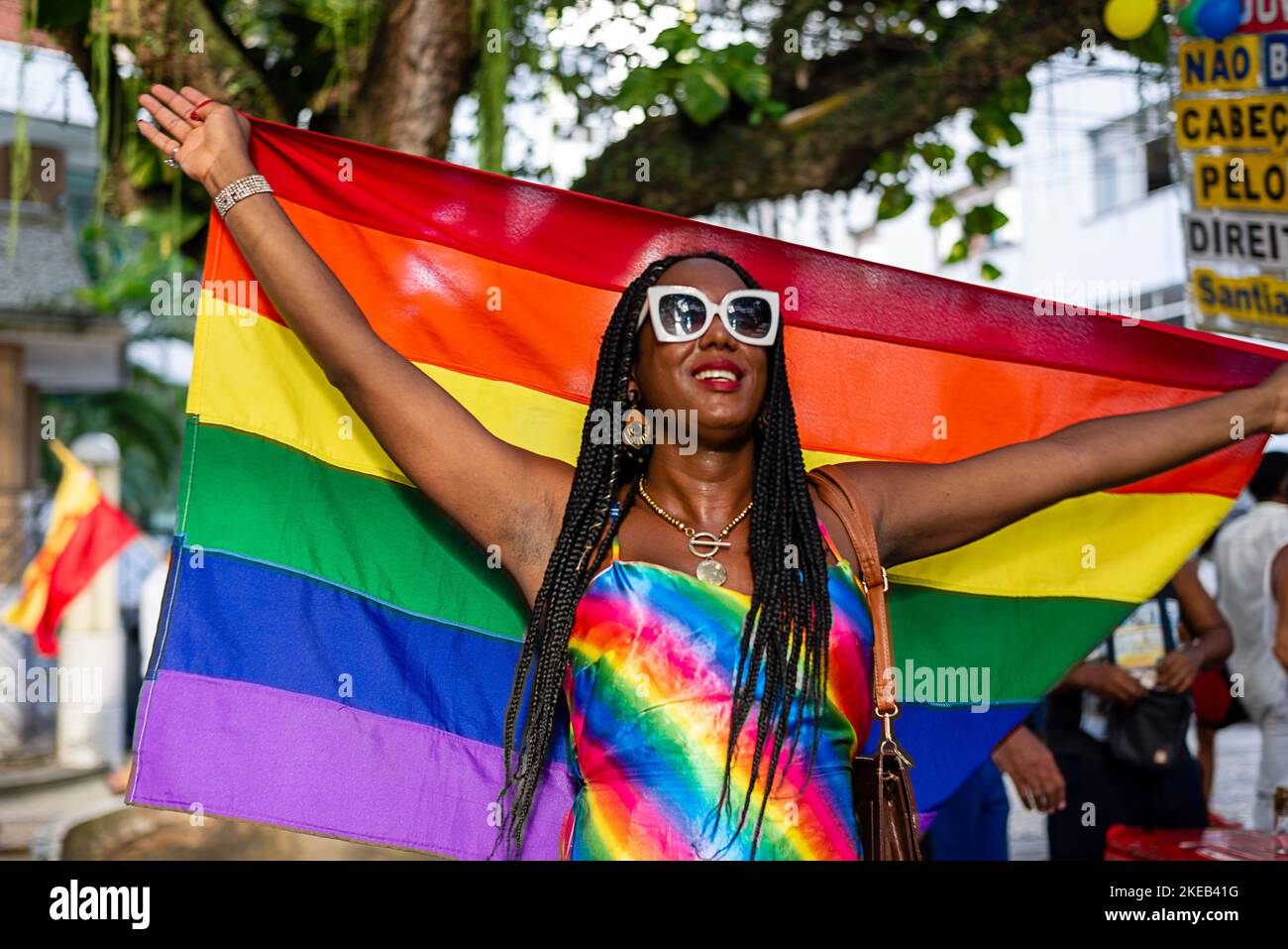 Salvador, Bahia, Brazil - April 09, 2022: Brazilians protesting against ...