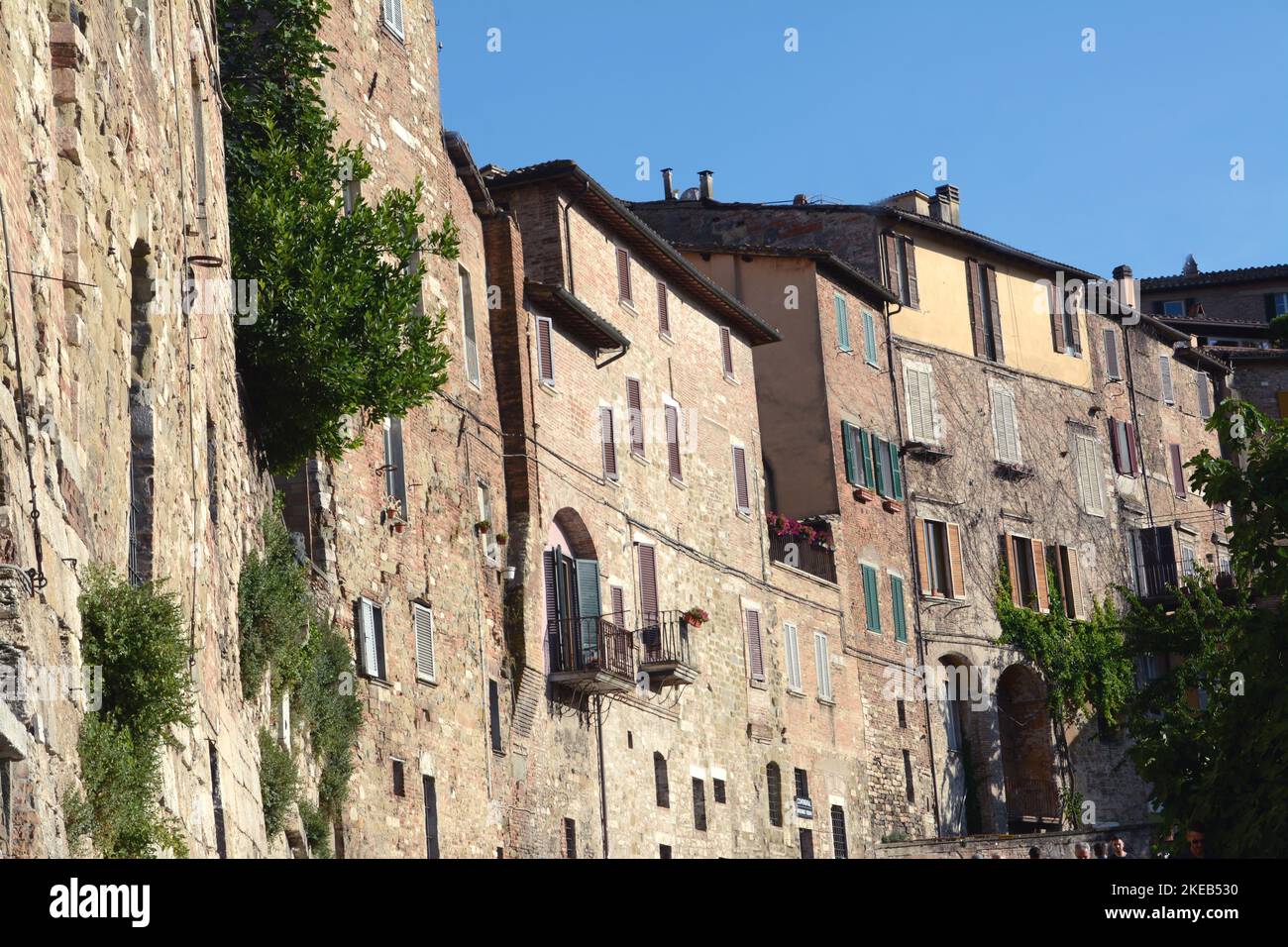 Ancient medieval stone houses in the historic center of Perugia in via ...