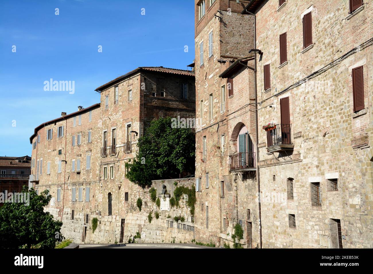 Ancient medieval stone houses in the historic center of Perugia in via ...