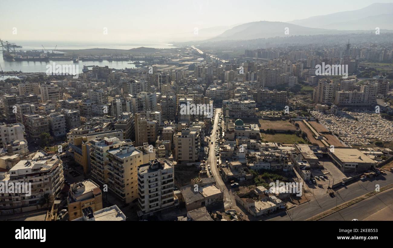Aerial shot of Tripoli, the largest city in northern Lebanon Stock ...