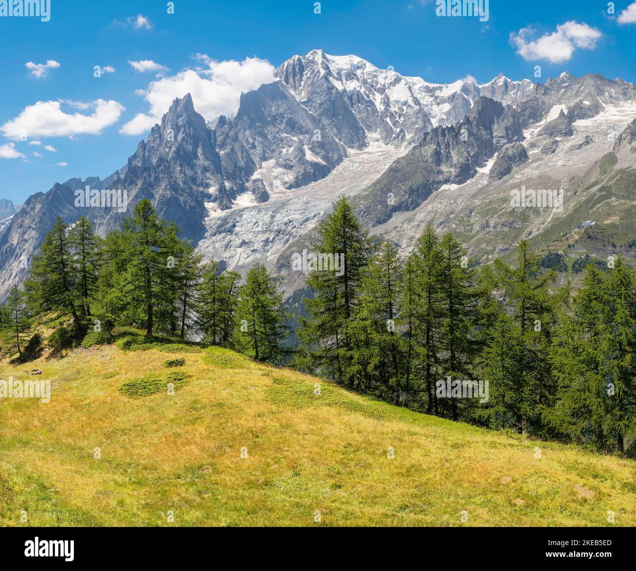 The Mont Blanc massif from Val Ferret valley in Italy Stock Photo - Alamy