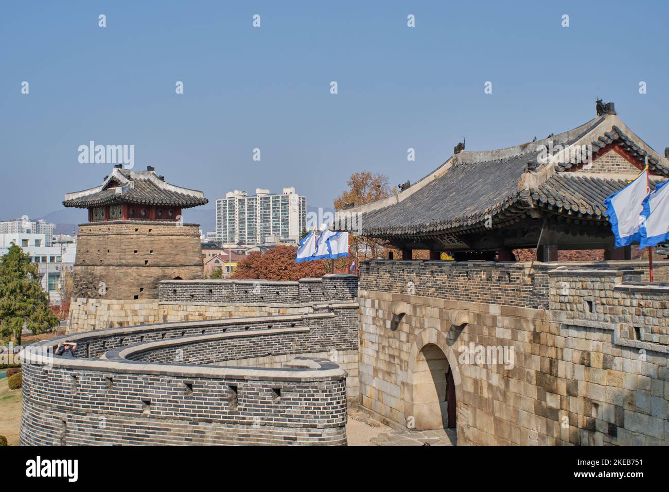 Hwaseong Fortress in Suwon South Korea UNESCO heritage site on November ...
