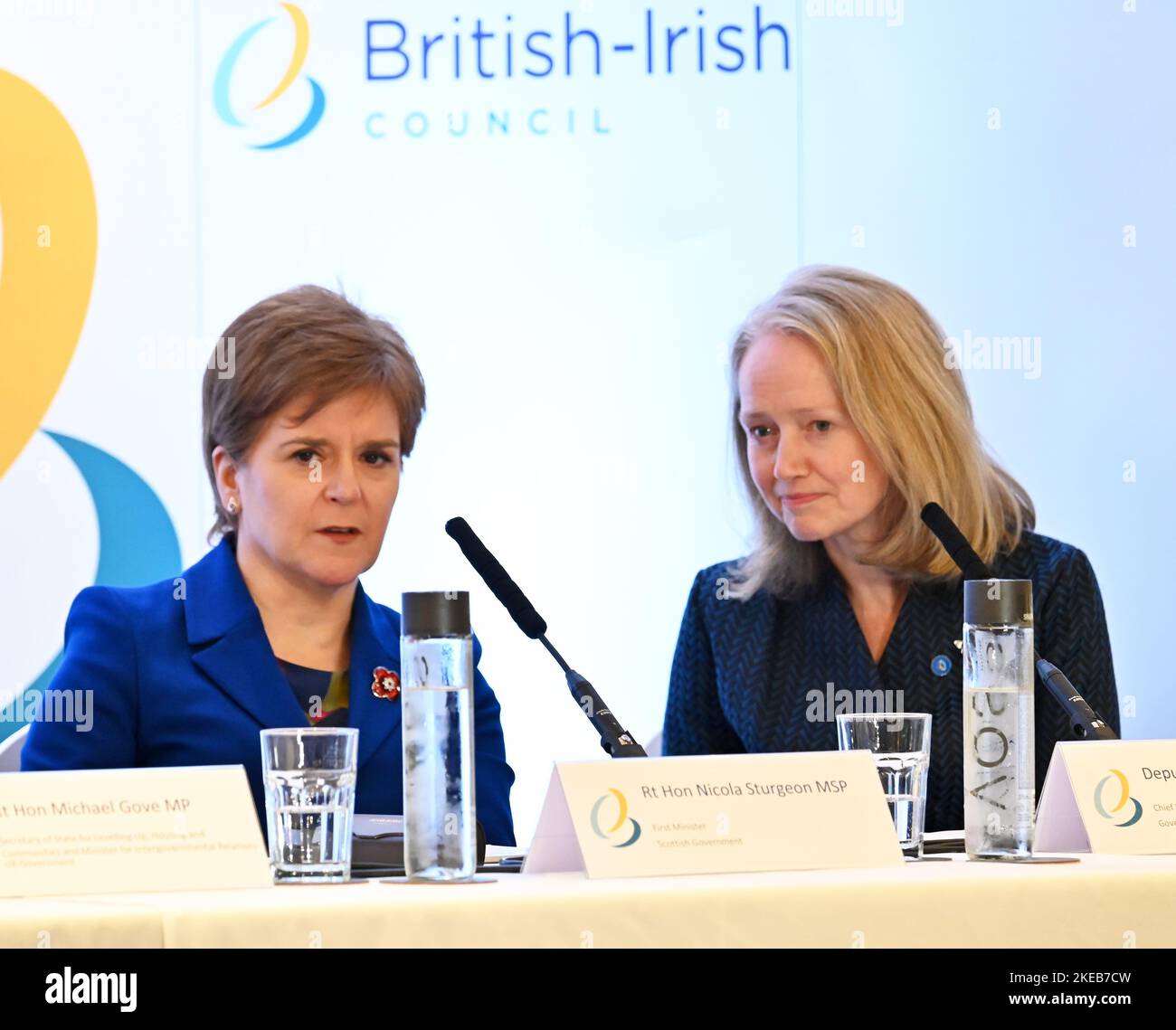 Scottish First Minister Nicola Sturgeon (left) and Chief Minister of ...