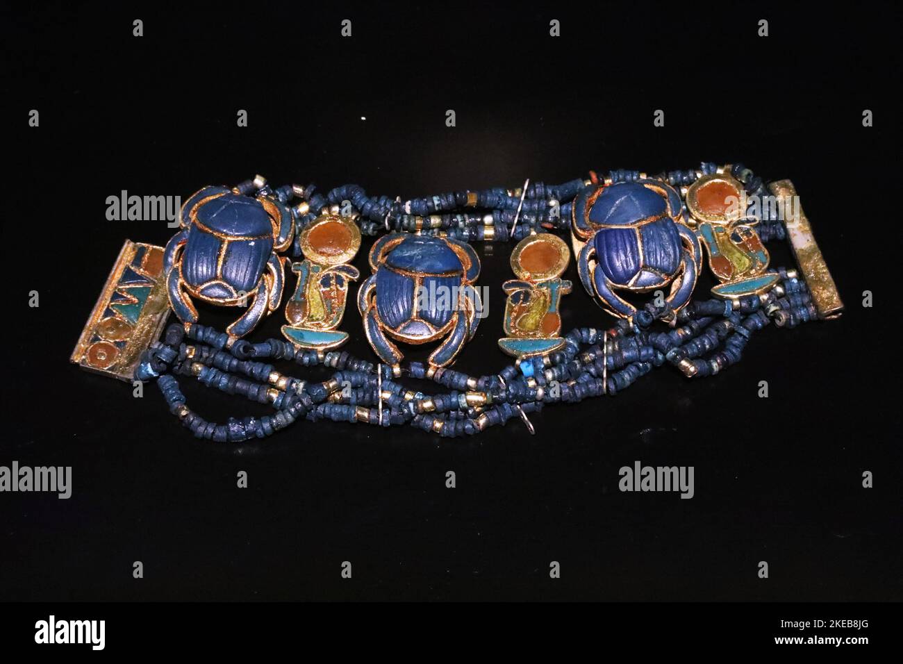 Beautiful bracelet with blue scarabs from Tutankhamun's tomb Stock ...