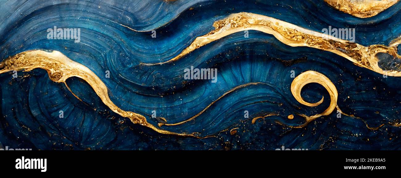 A beautiful sparkling blue gold marble background for wallpapers Stock ...