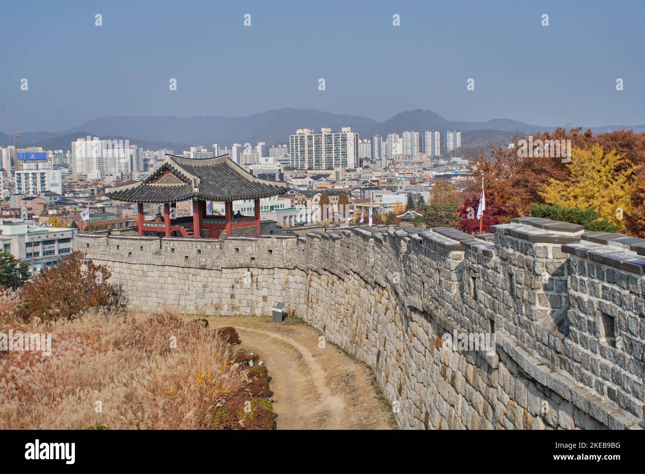 Hwaseong Fortress in Suwon South Korea UNESCO heritage site on November ...