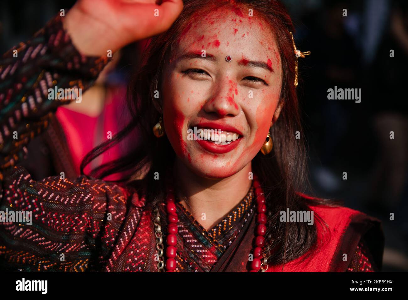 Kathmandu, Nepal. 11th Nov, 2022. A Nepalese girl dressed in ...