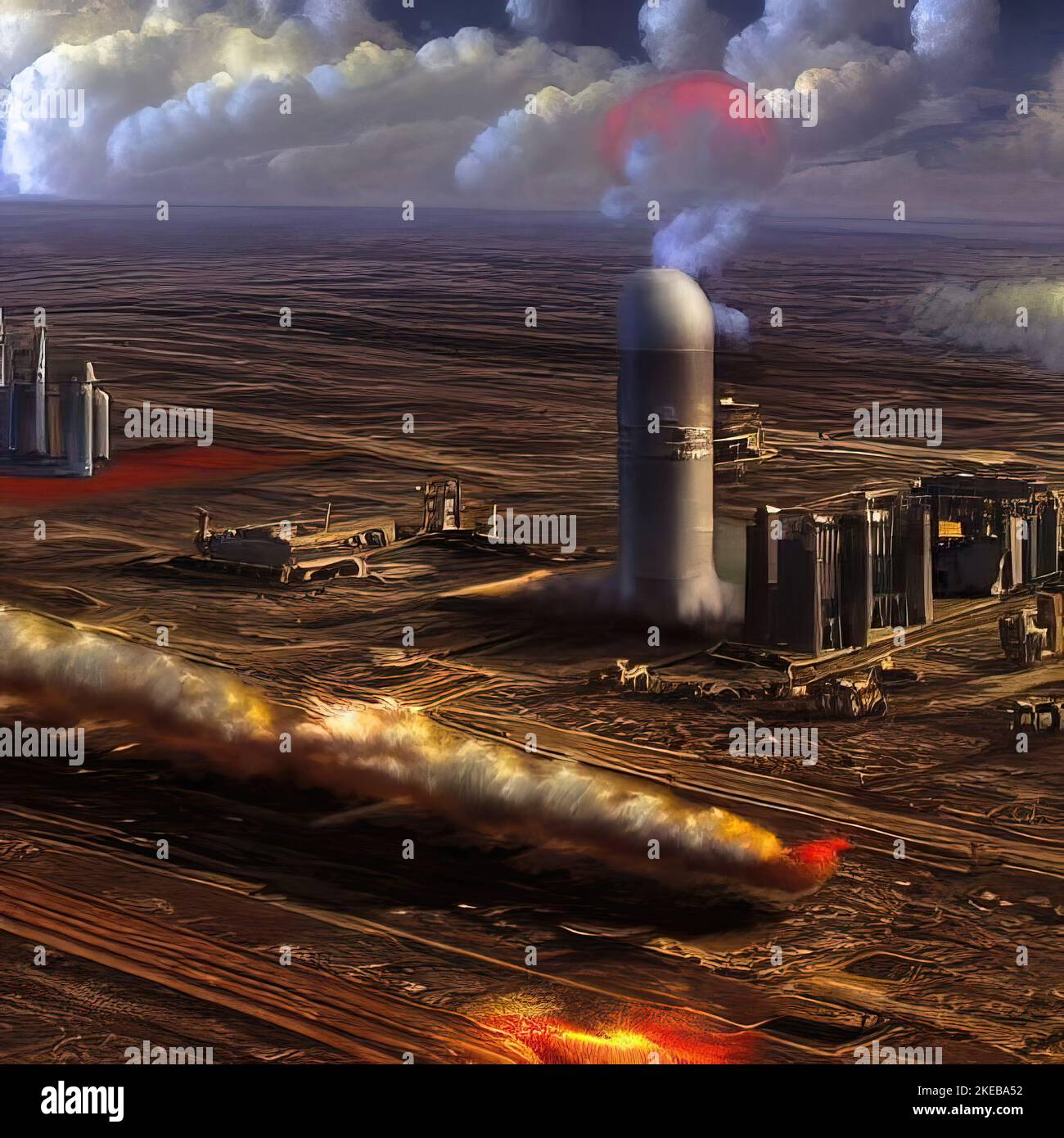 Apocalyptic scene of destruction of the planet in the future. Fiction ...
