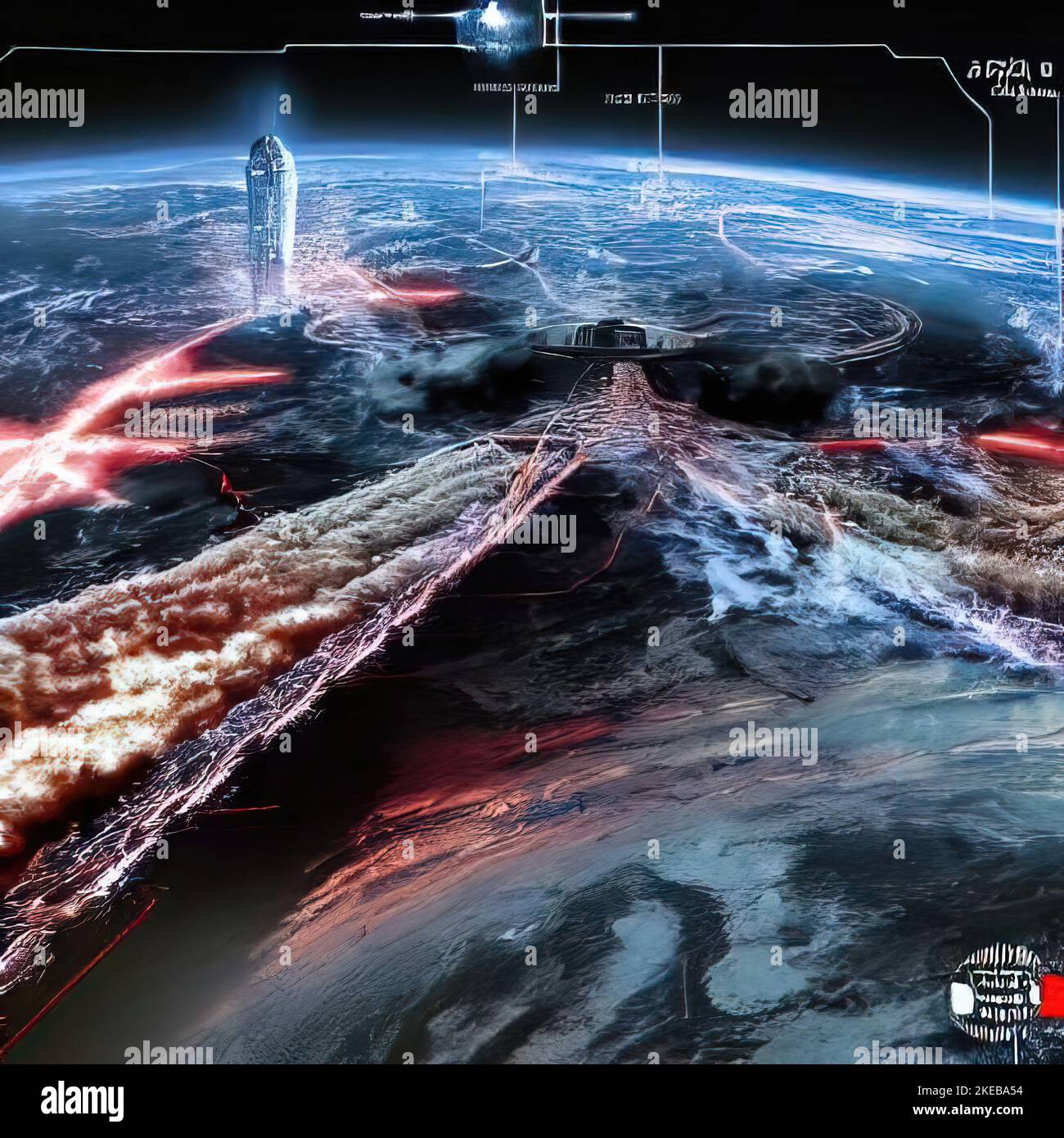 Apocalyptic scene of destruction of the planet in the future. Fiction ...