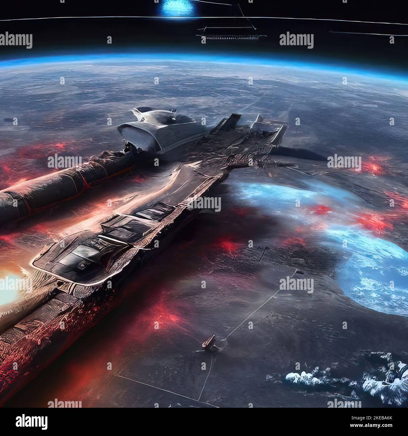 Apocalyptic scene of destruction of the planet in the future. Fiction ...