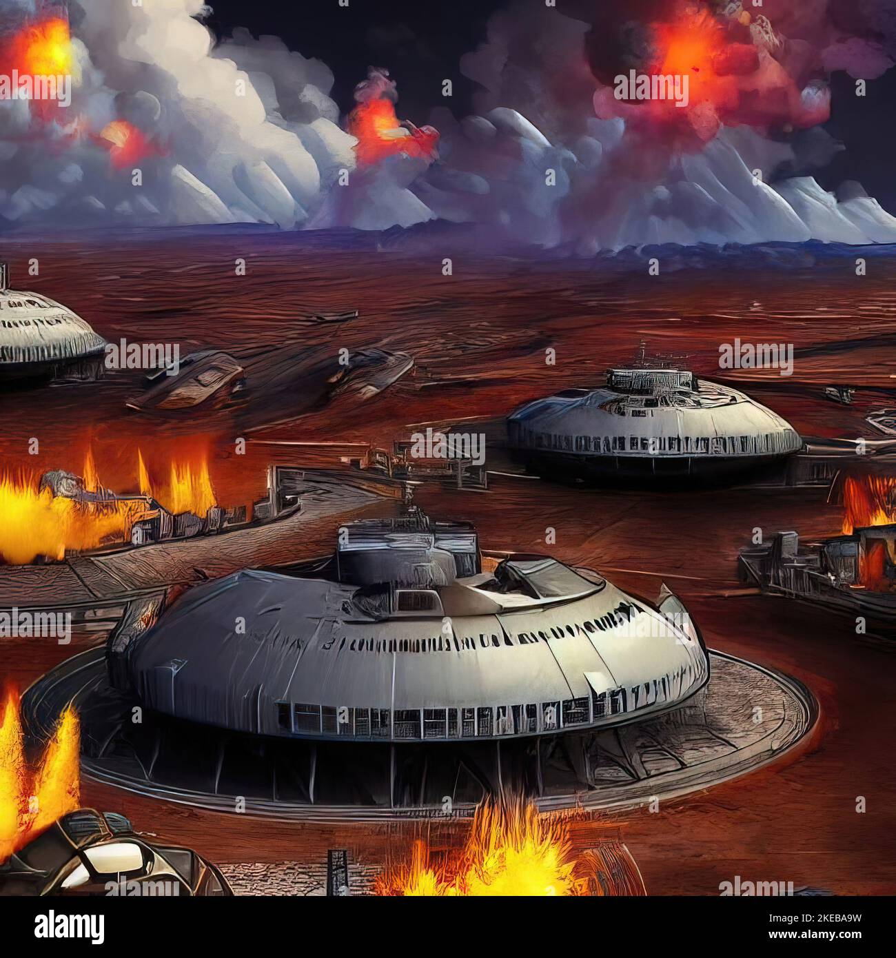 Apocalyptic scene of destruction of the planet in the future. Fiction ...
