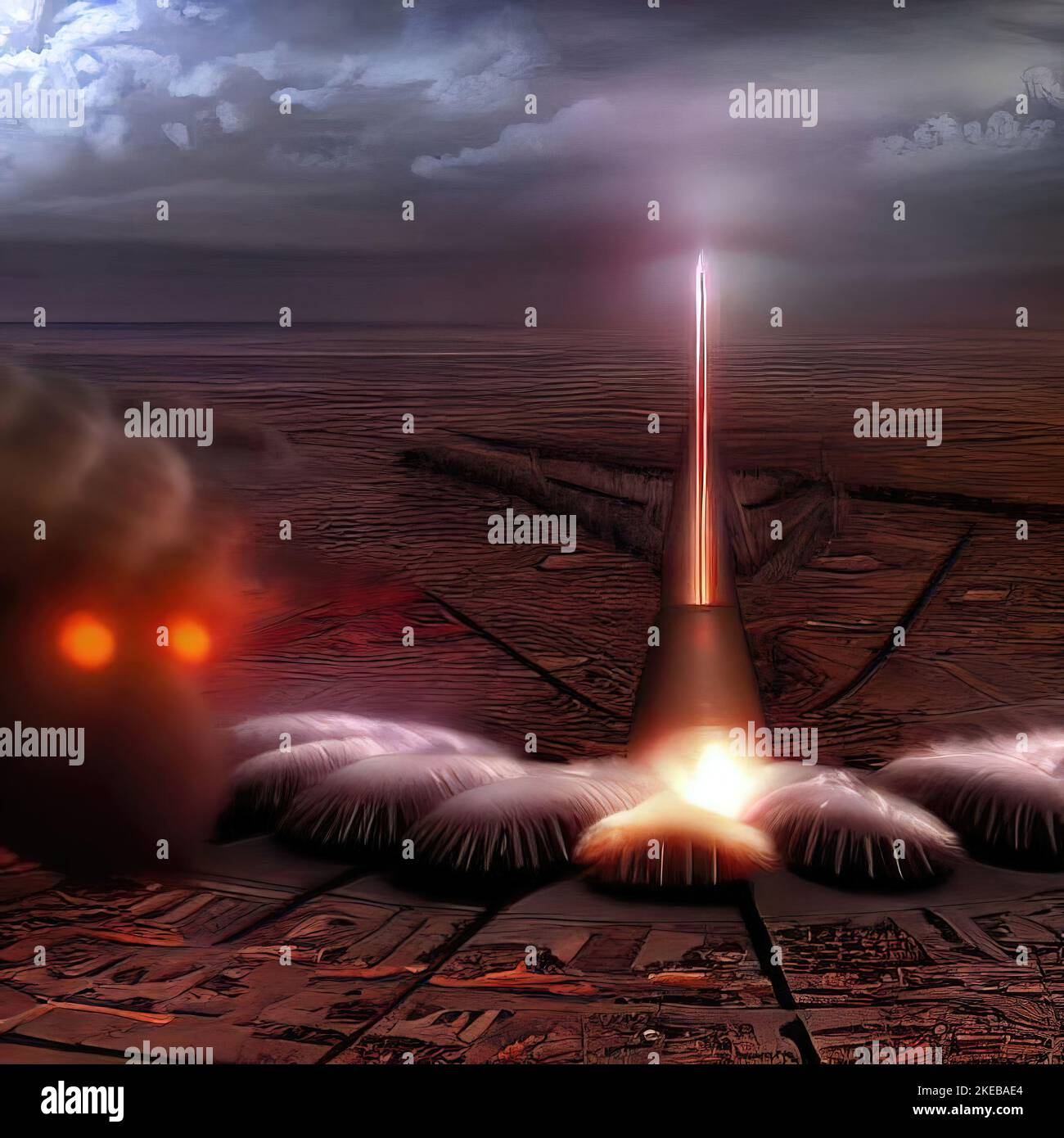 Apocalyptic scene of destruction of the planet in the future. Fiction ...