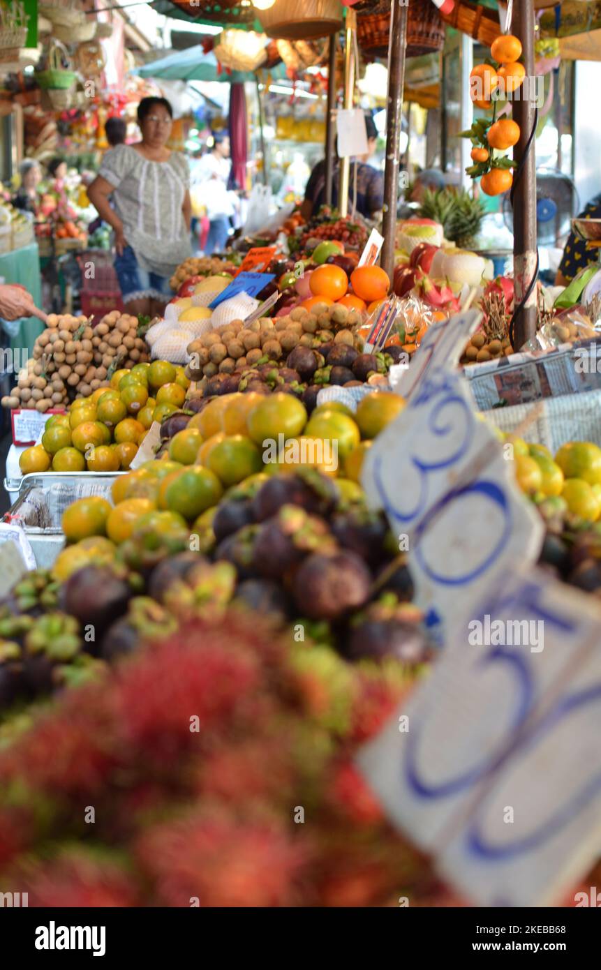Tropical thai fruits Or Tor Kor market in Bangko Thailand Or Tor Kor ...