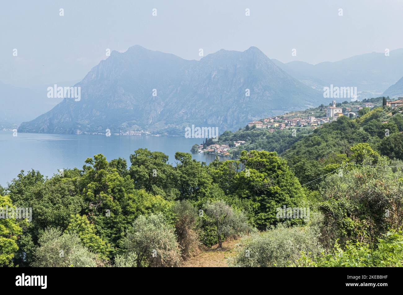 Panorama of SIviano in Monte Isola Stock Photo - Alamy