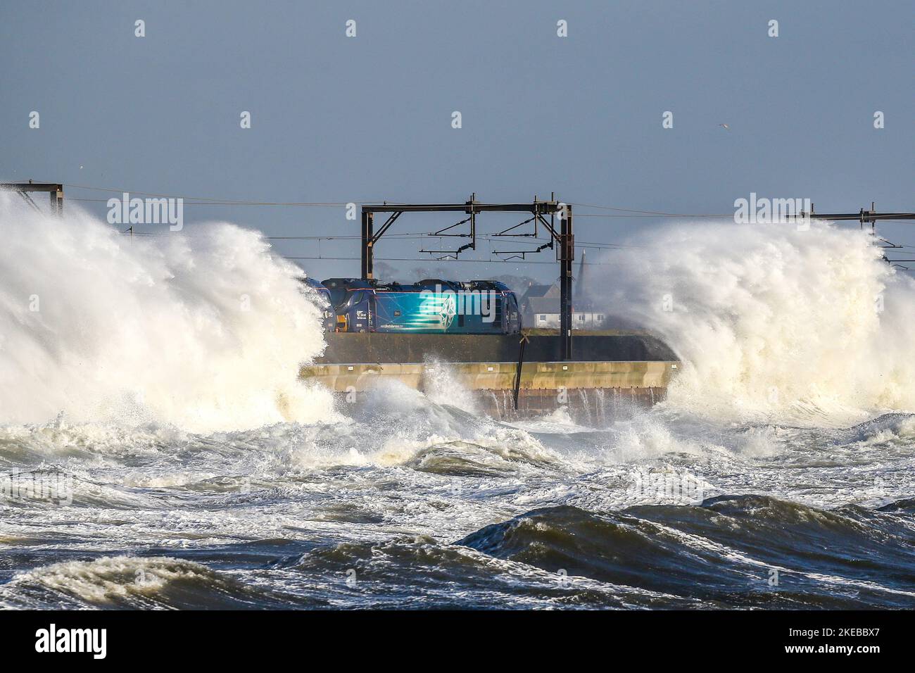 Train waves railway weather hi-res stock photography and images - Alamy