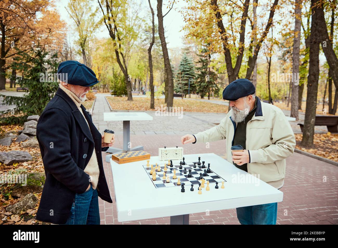 Two elderly men playing chess hi-res stock photography and images - Alamy