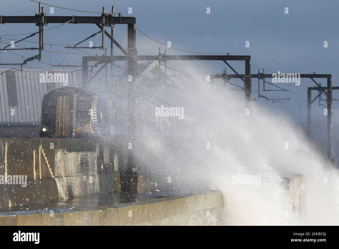 Train waves railway weather hi-res stock photography and images - Alamy