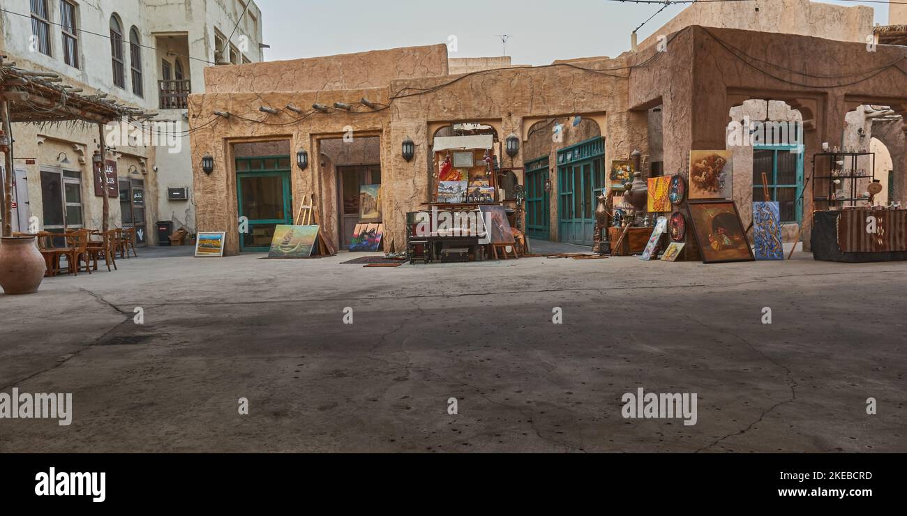 Old Panoramic view of Al Seef Street Stock Photo - Alamy