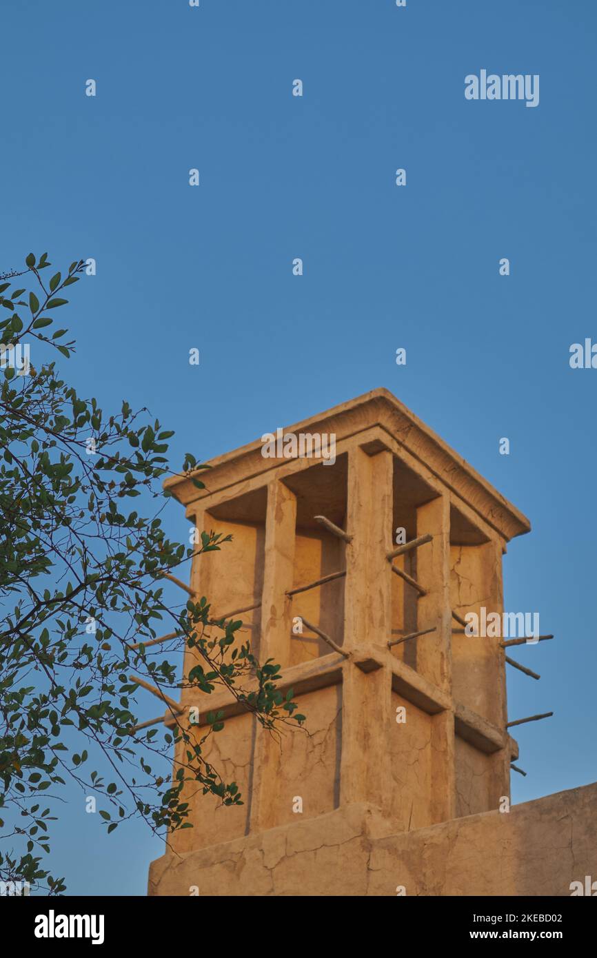 Wind Tower / Watch tower at Al Seef , Dubai UAE Stock Photo - Alamy