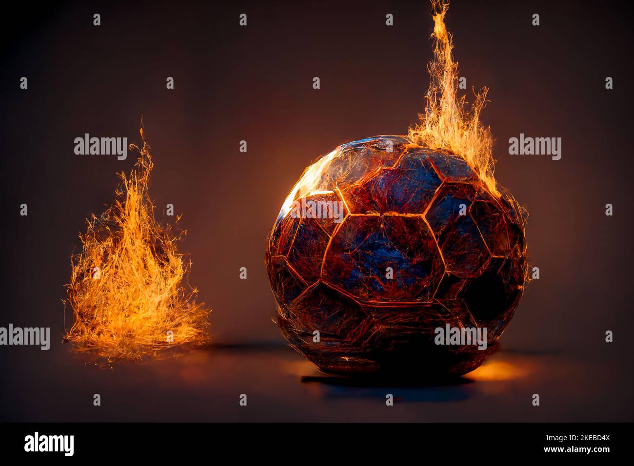 modern soccer ball in fire Stock Photo - Alamy