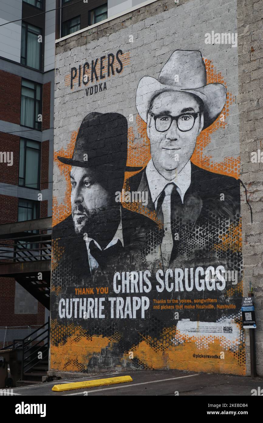 Street sign for Pickers Vodka featuring Chris Scruggs and Guthrie Trapp ...