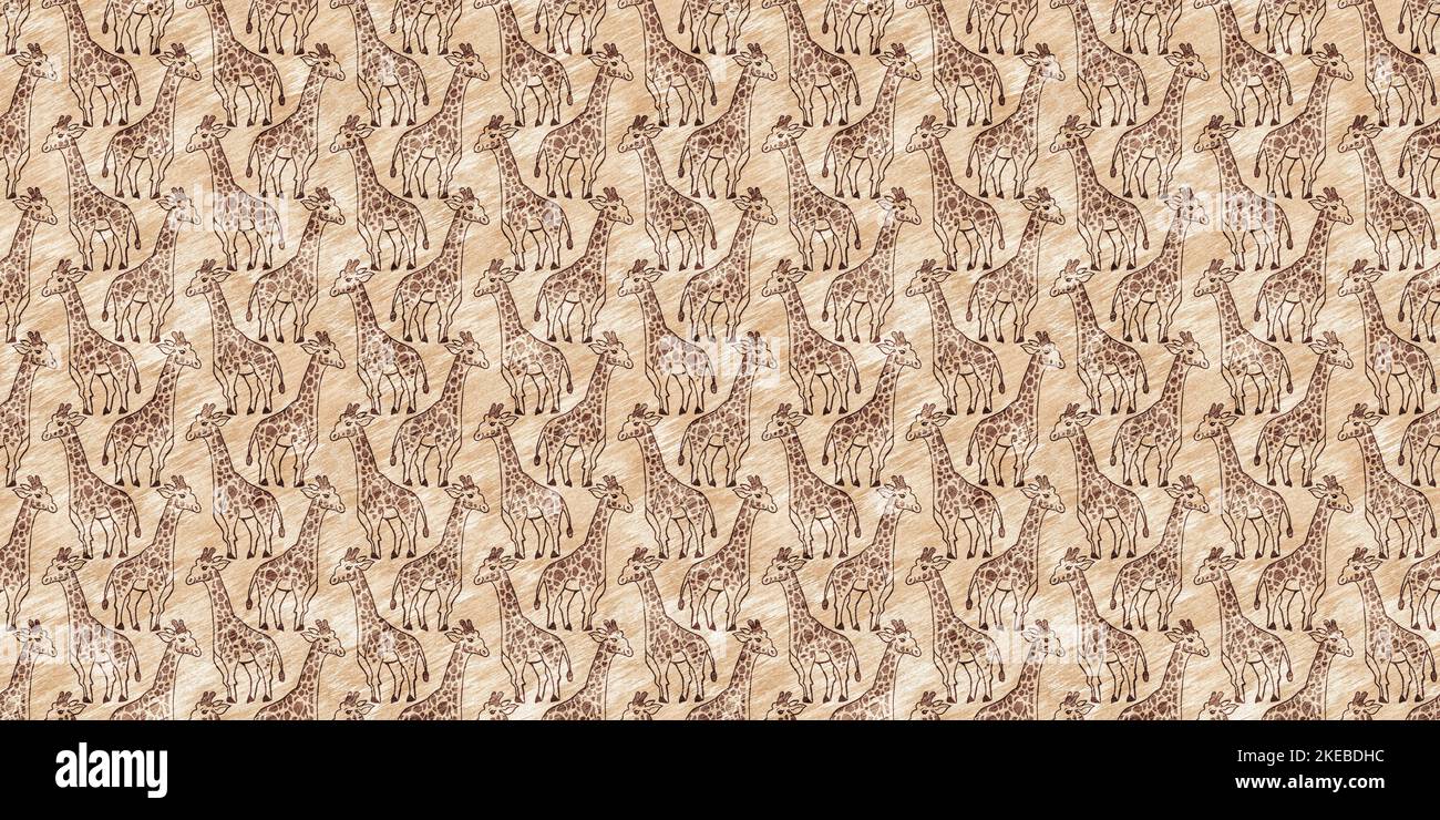 Cute safari wild giraffe animal border for babies room decor. Seamless ...