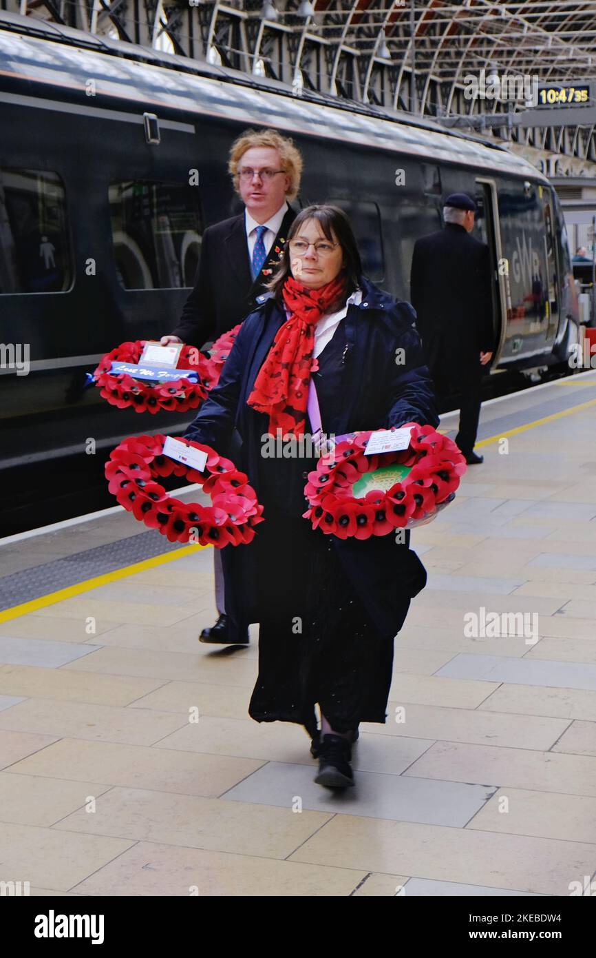London, UK, 11th November, 2022. War veterans, Great Western Railway ...