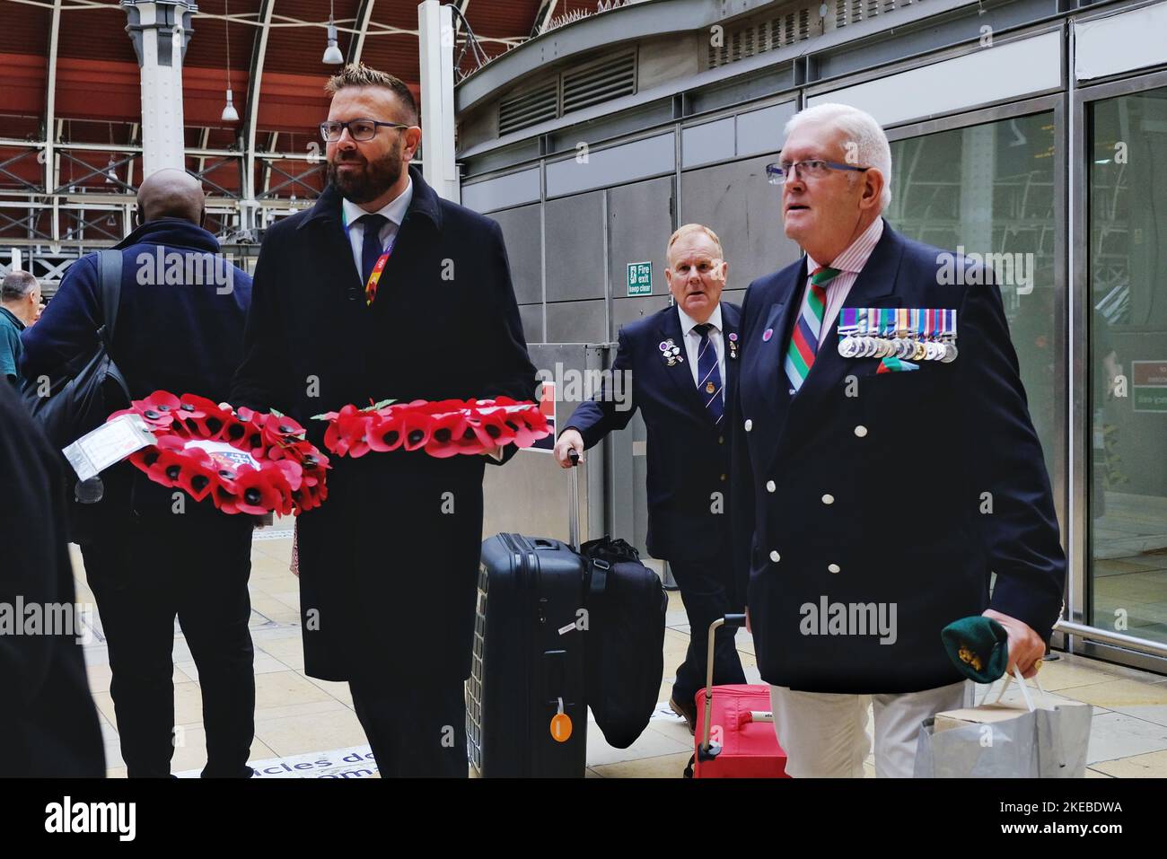 London, UK, 11th November, 2022. War veterans, Great Western Railway ...