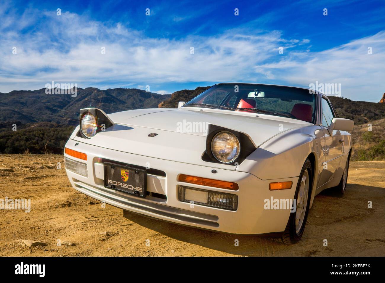 The vintage Porsche 944 turbo car with open head lights Stock Photo - Alamy