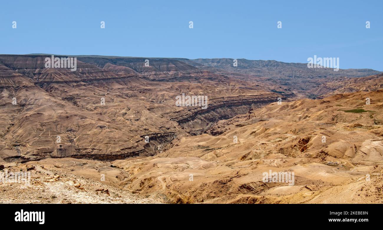 Panoramic view Wadi Mujib central Jotdan Stock Photo - Alamy