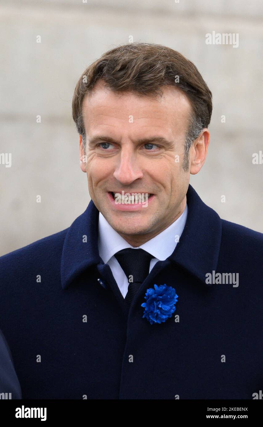 Emmanuel Macron. French President Emmanuel Macron attends a ceremony at ...