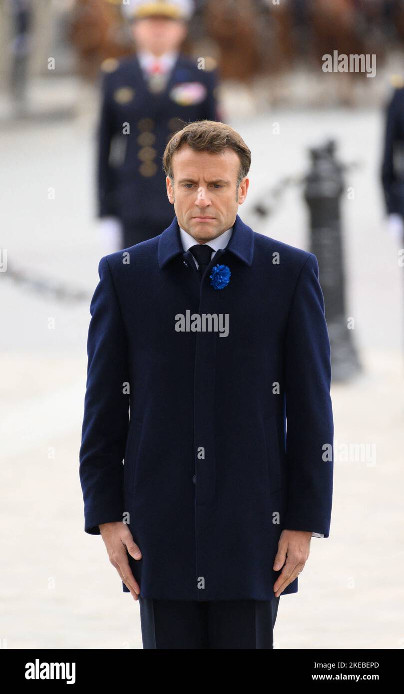 Emmanuel Macron. French President Emmanuel Macron attends a ceremony at ...