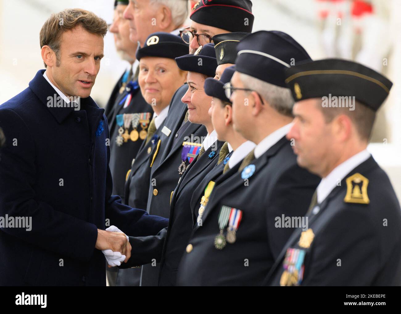 Emmanuel Macron. French President Emmanuel Macron attends a ceremony at ...