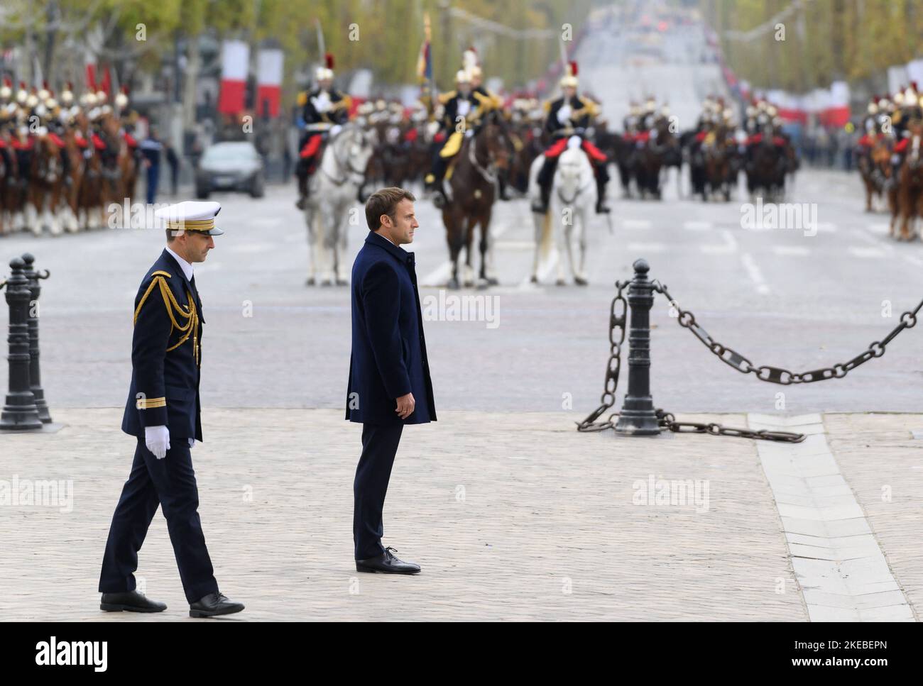 Emmanuel Macron. French President Emmanuel Macron attends a ceremony at ...