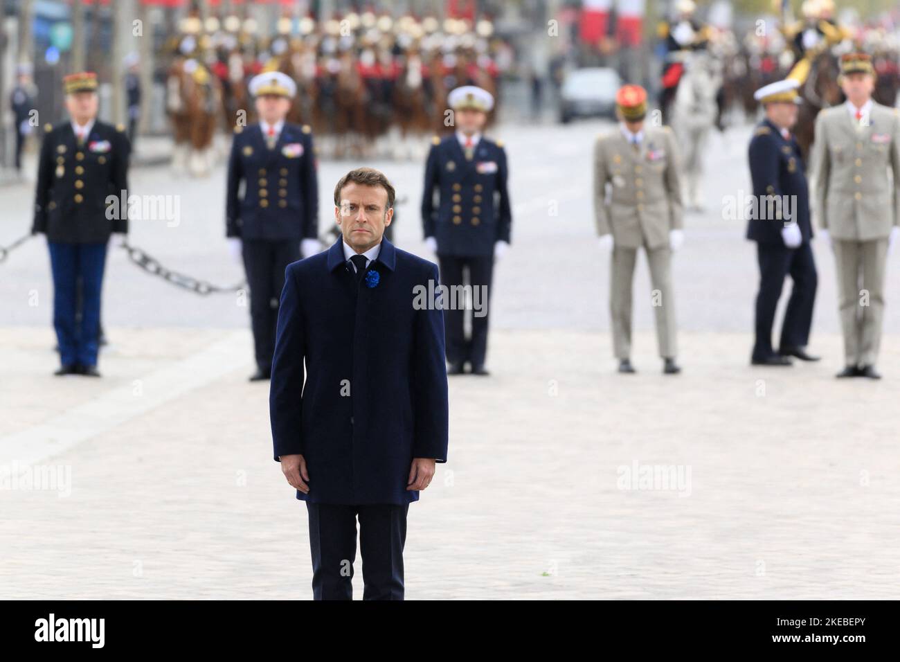 Emmanuel Macron. French President Emmanuel Macron attends a ceremony at ...