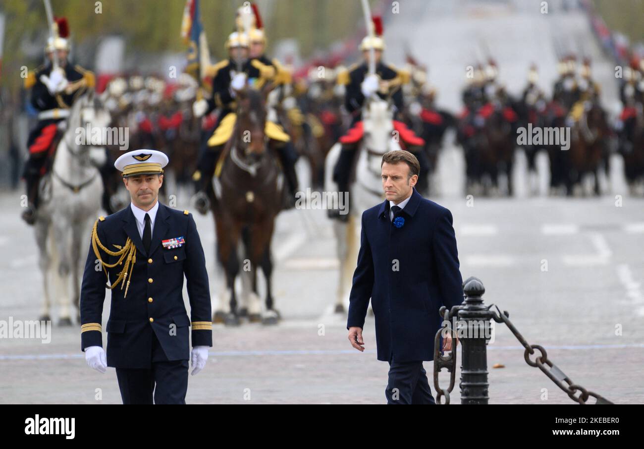 Emmanuel Macron. French President Emmanuel Macron attends a ceremony at ...