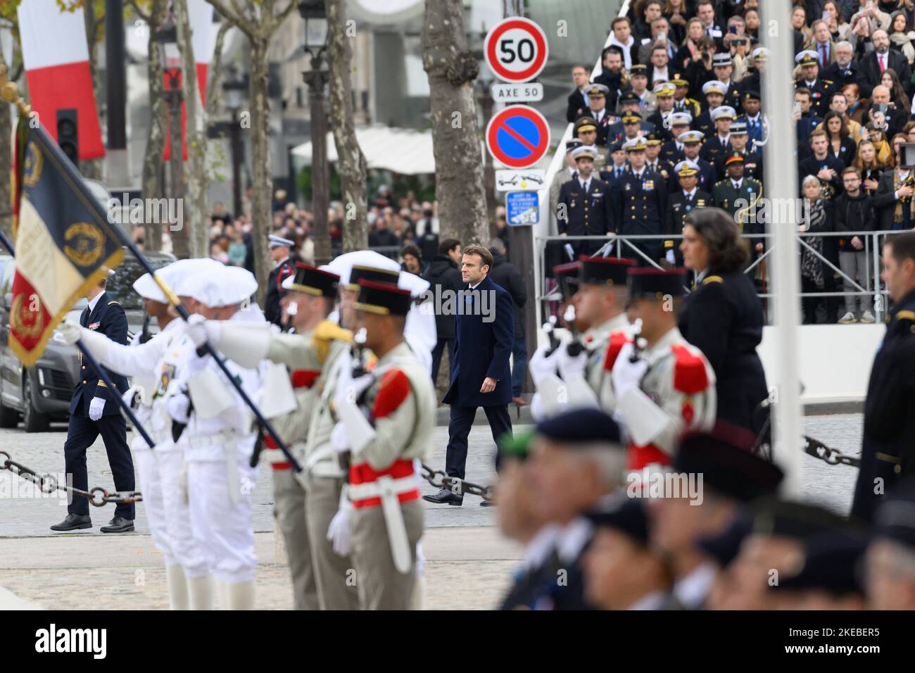 Emmanuel Macron. French President Emmanuel Macron attends a ceremony at ...