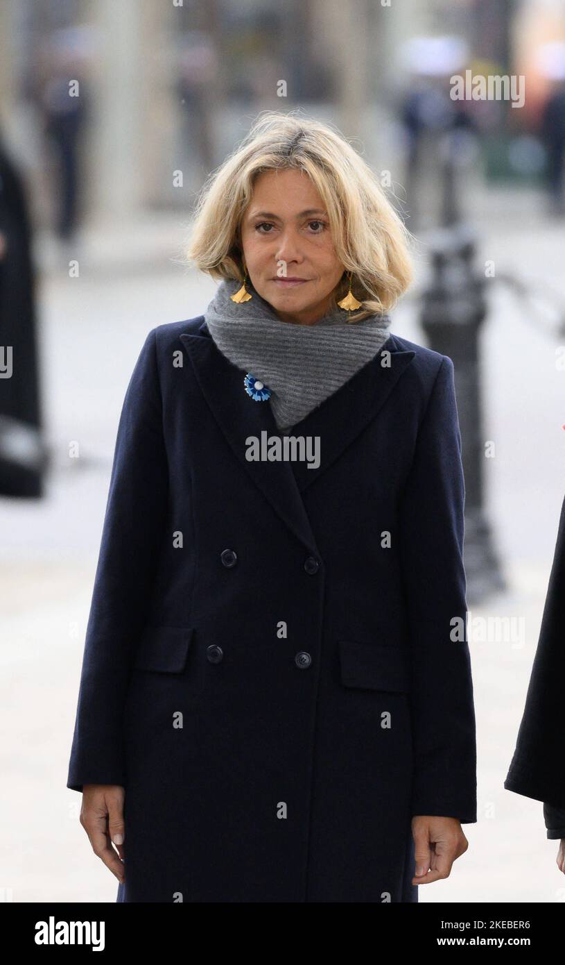 Valerie Pecresse. French President Emmanuel Macron attends a ceremony ...