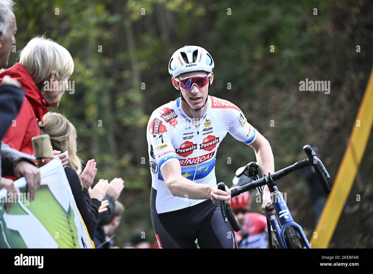 Belgian Eli Iserbyt pictured in action during the men's elite race at ...