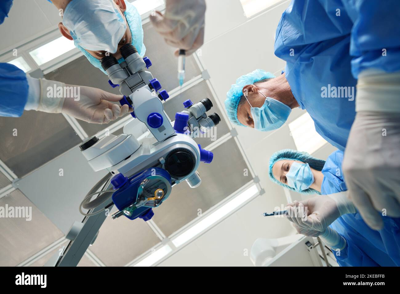 Surgeons doing an laser vision correction in the hospital Stock Photo ...