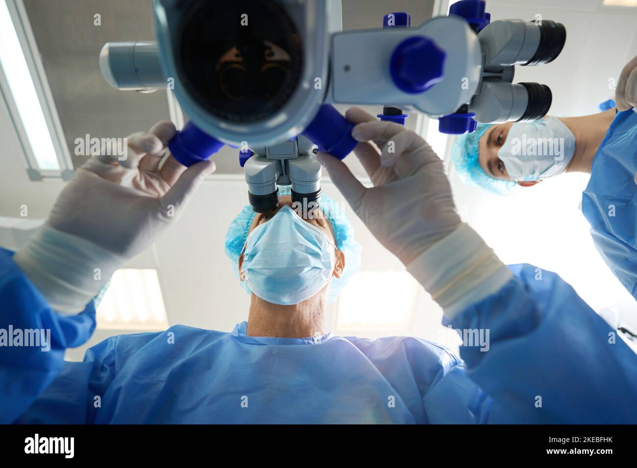 Portrait of medical workers doing laser vision correction Stock Photo - Alamy