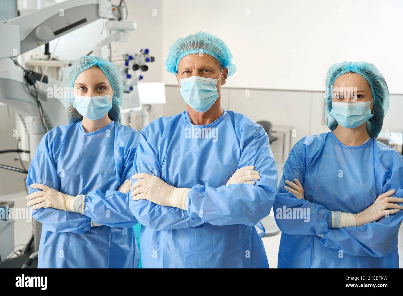 Portrait of medical workers ready for surgery Stock Photo - Alamy