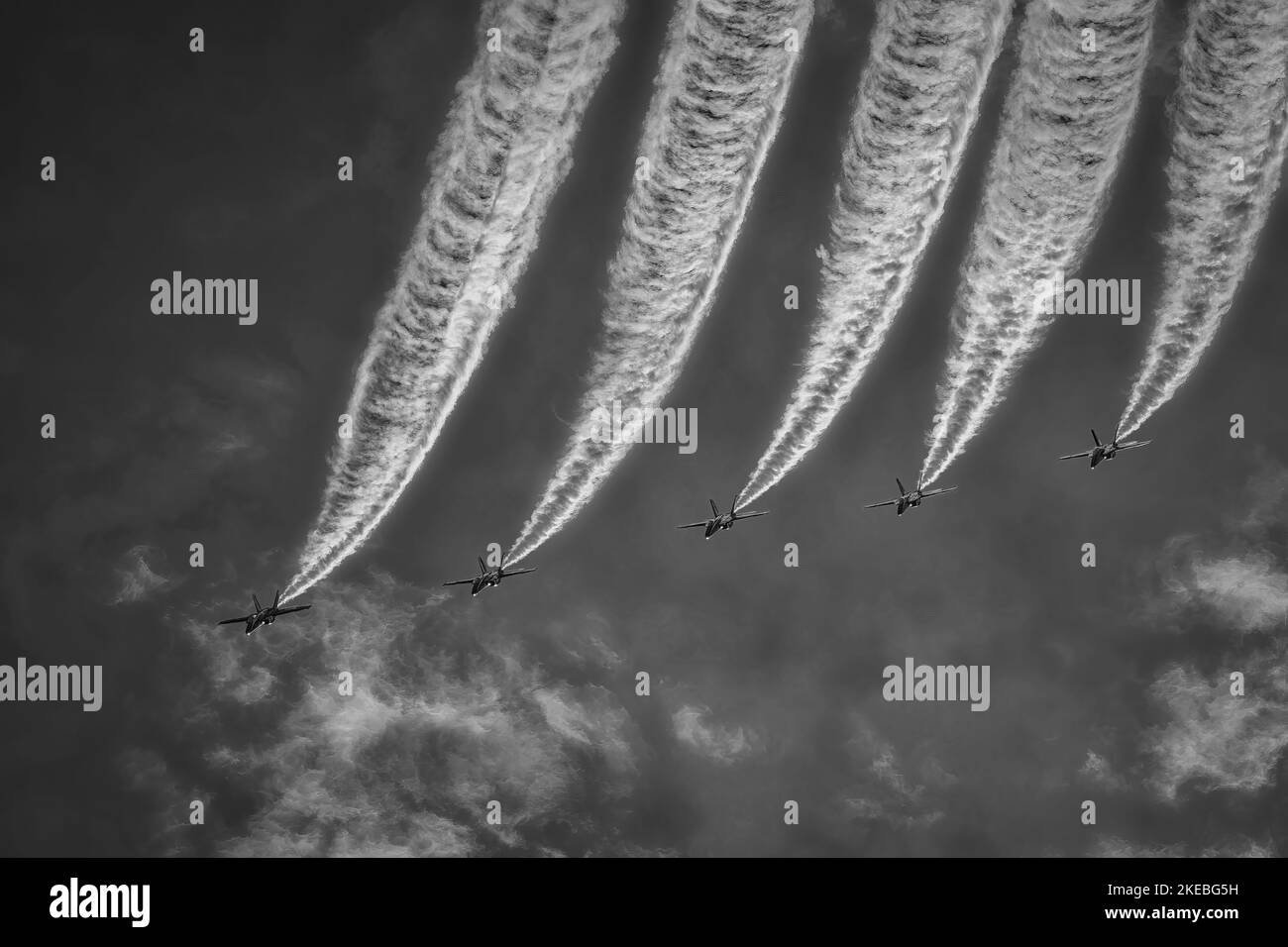 The US Blue Angels at the bottom of a loop, with smoke on, at the 2022 ...