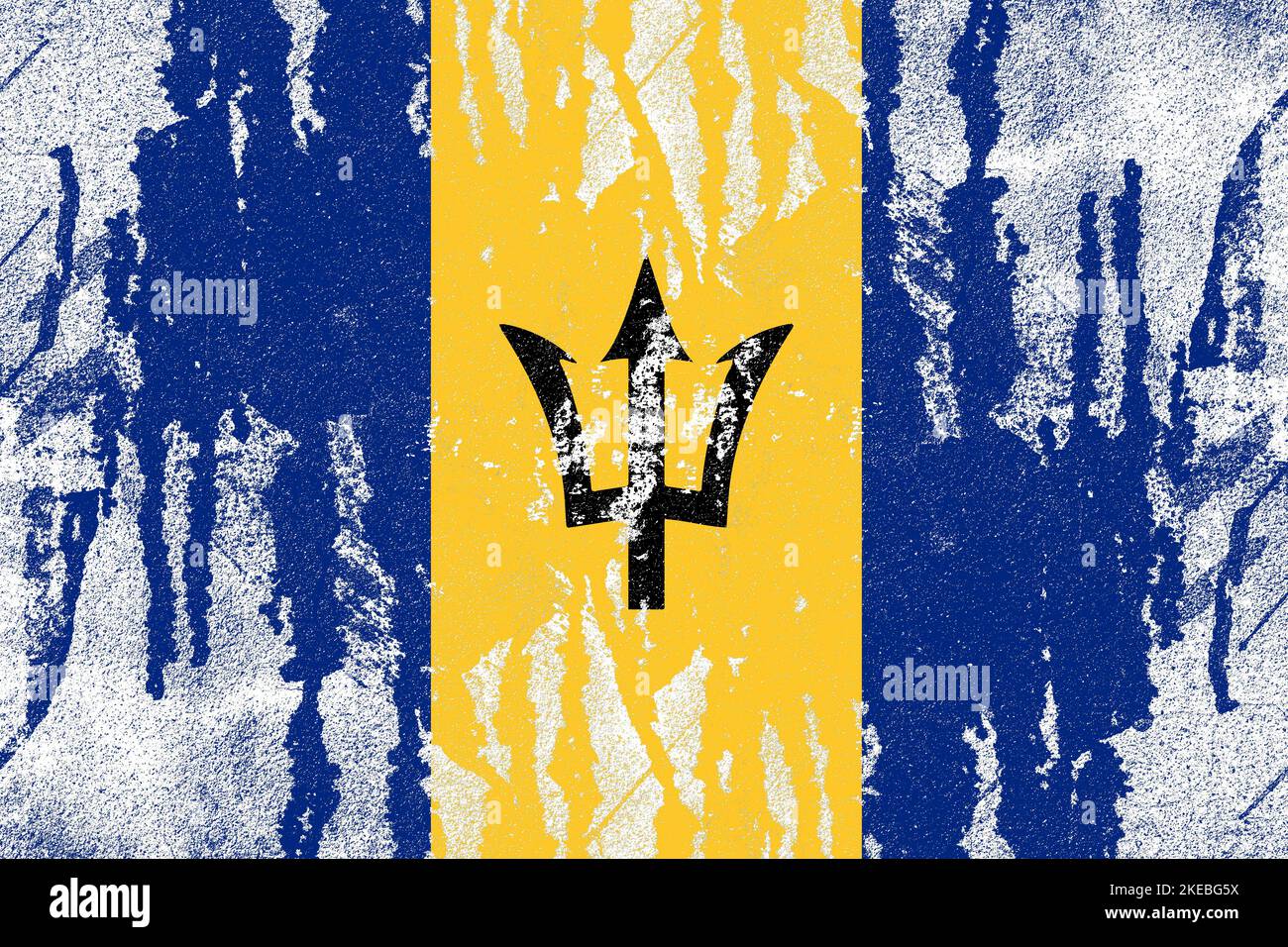 Barbados flag painted on old distressed concrete wall background Stock ...