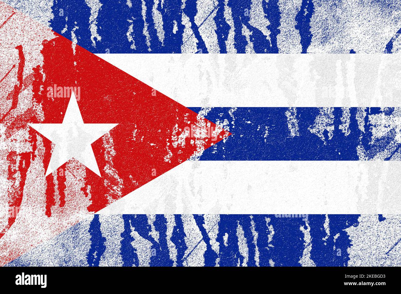 Cuba flag painted on old distressed concrete wall background Stock ...