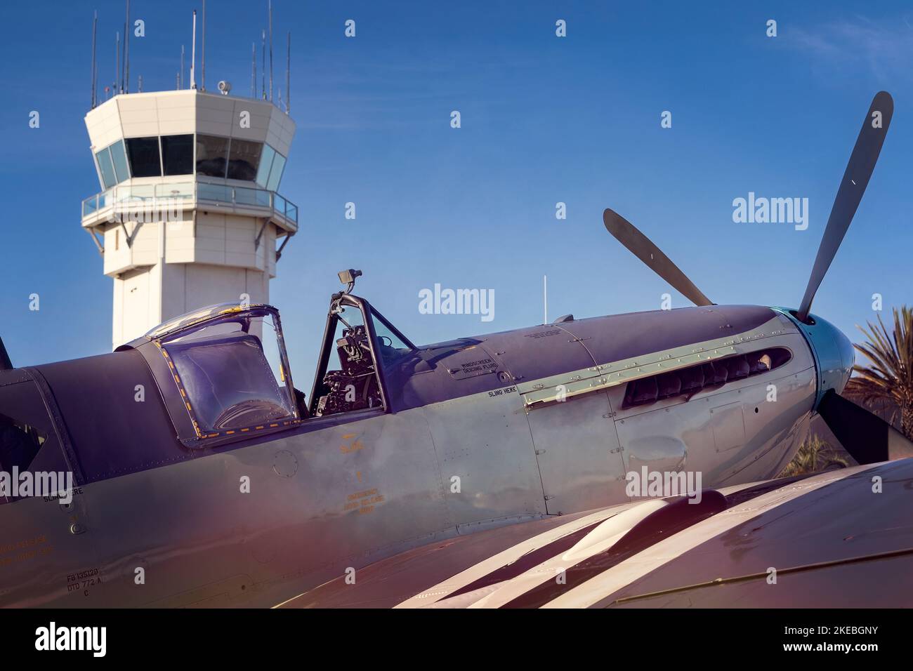 A 1950 Royal Navy Fairey Firefly on display at the 2022 Miramar Airshow ...