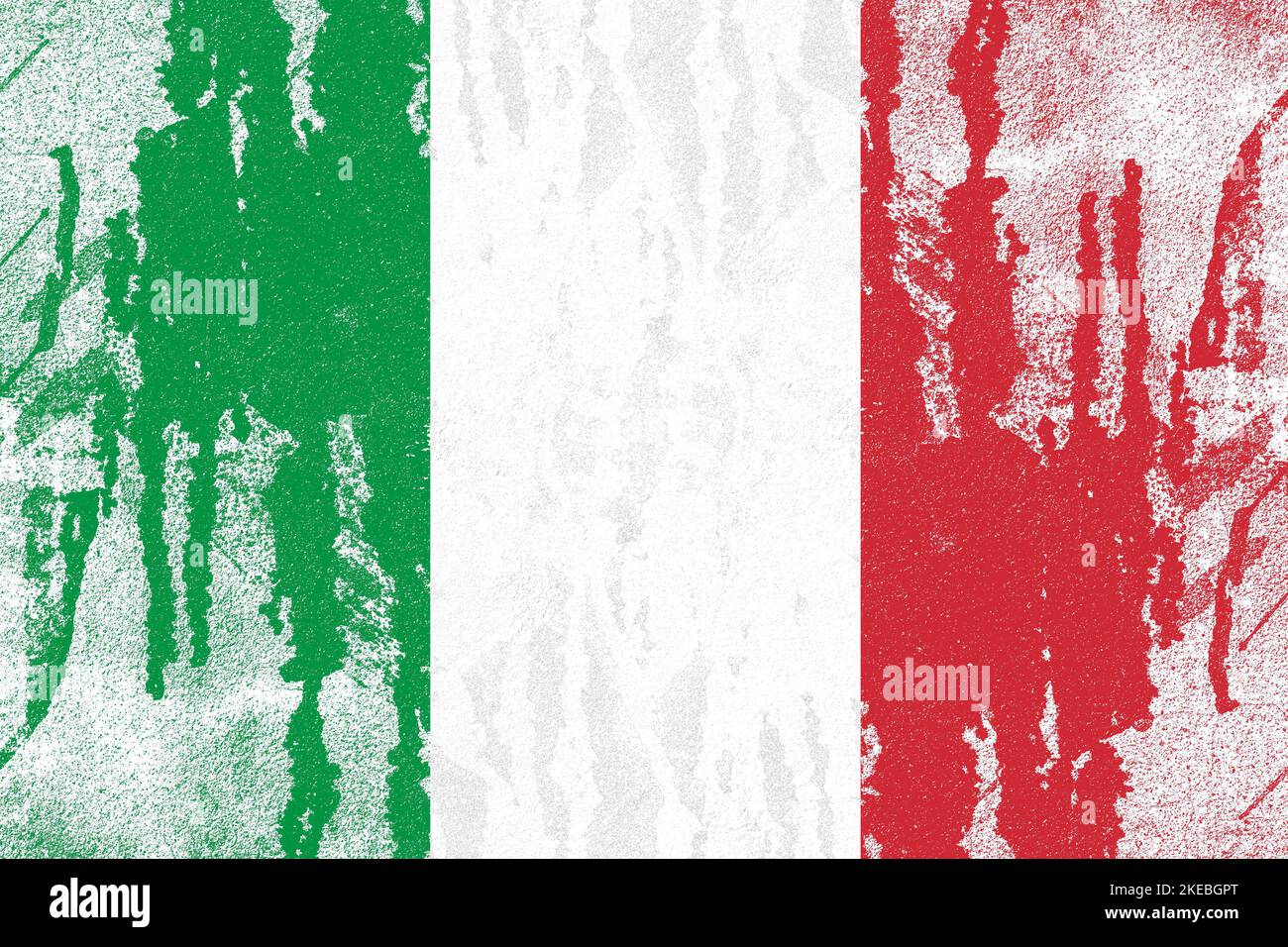 Italy flag painted on old distressed concrete wall background Stock ...